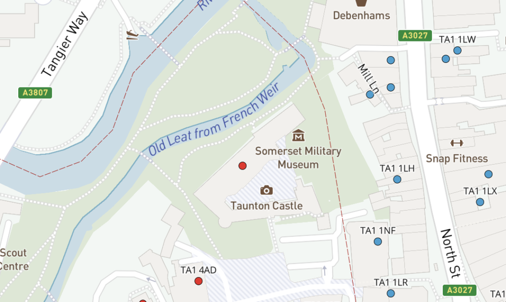 Map of TA postcode districts – Taunton – Maproom