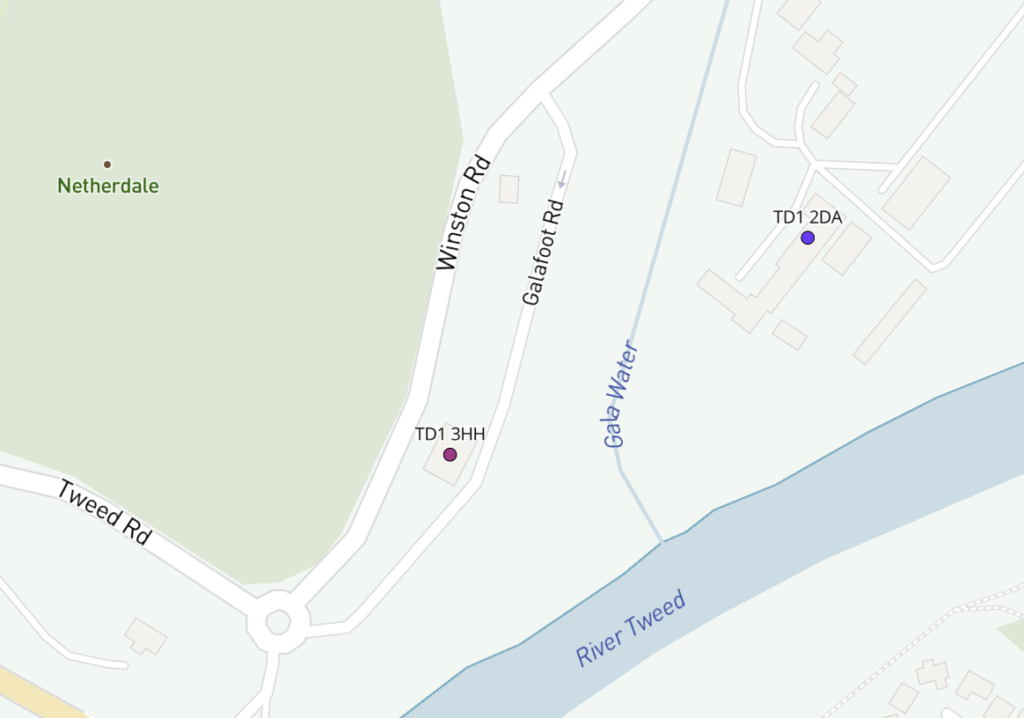 Map of TD postcode districts – Galashiels / Tweeddale – Maproom