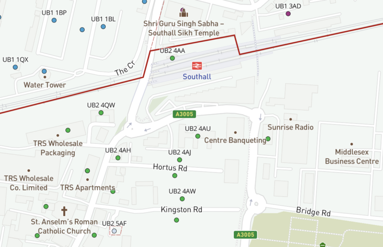 Map of UB postcode districts – Uxbridge / Southall – Maproom
