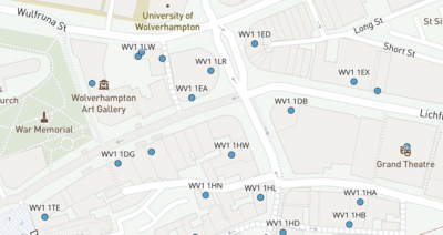 Map of WV postcode districts – Wolverhampton – Maproom