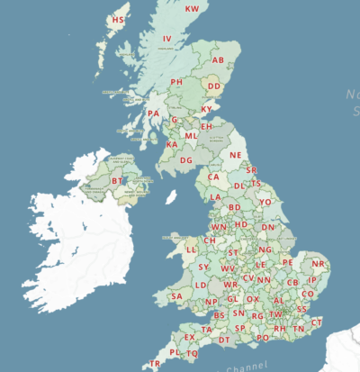 UK local authorities and postcodes map preview – Maproom