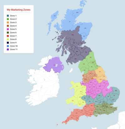 postcode-marketing-zones-map-example – Maproom